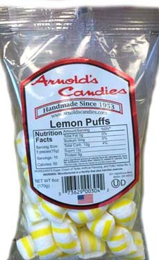 Amazon.com : Arnold's Candies Lemon Puffs 6 oz. Bag - 6 / Case ...