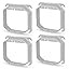 OHLECTRIC 4 Pack - 4-Inch Square Two Gang Mud Ring Device Made from ...