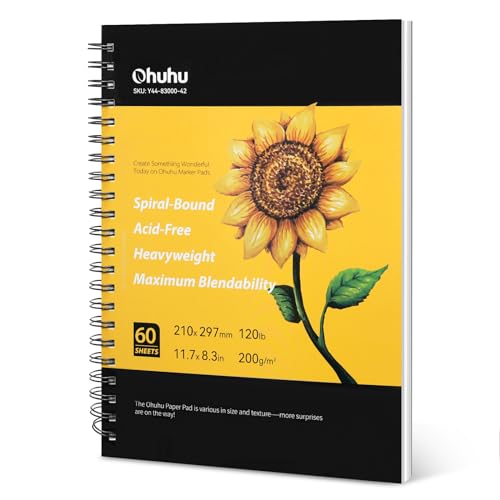 A4 Sketchbook – 120 Pages/60 Sheets – Ohuhu Sketch Book – 200gsm Heavy ...