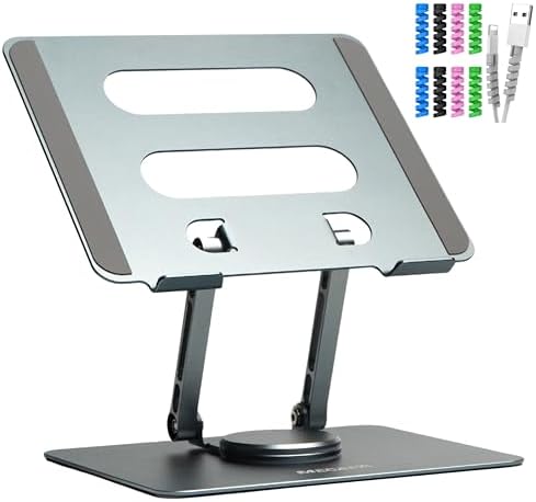 MegaStro Adjustable Laptop Stand with 360° Rotating Base Tabletop ...
