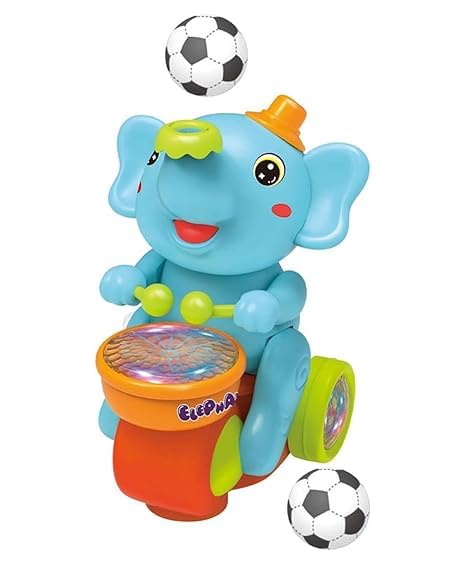 Buy Elephant Musician Toy with Levitation Ball, Dazzling Light Drum ...