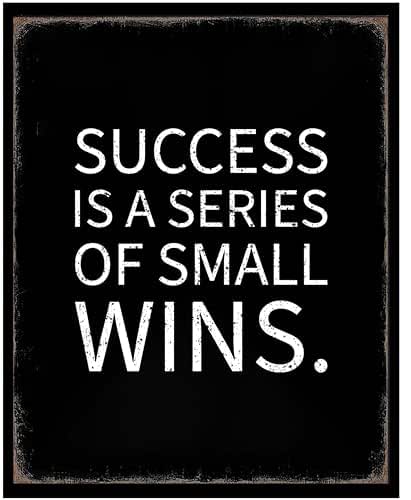 Amazon.com: Success Is a Series of Small Wins, Motivational Wall Art ...