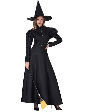 Amazon.com: TOONRAIN Witch Costume for Women, Halloween Black Witch ...