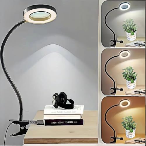 Amazon.com: Magnifying Glass with Light 10X, Clip on Desk Lamp,Craft ...