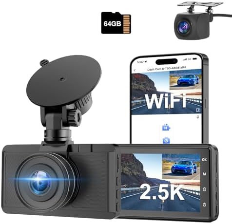 Dash Cam Front and Rear Camera, CHORTAU 3Inch Screen WiFi Dash cam, 2 ...