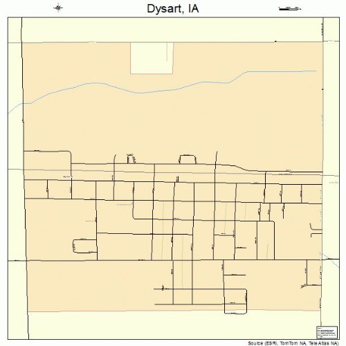 Large Street & Road Map of Dysart, Iowa IA - Printed poster size wall ...