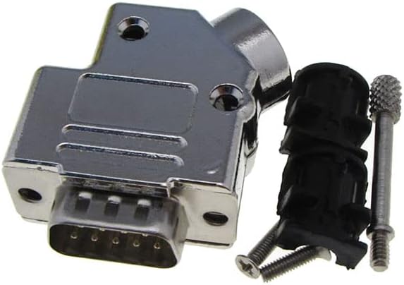 Amazon.com: DB9 Male D-Sub Connector w/Two Piece Backshells Hoods Metal ...