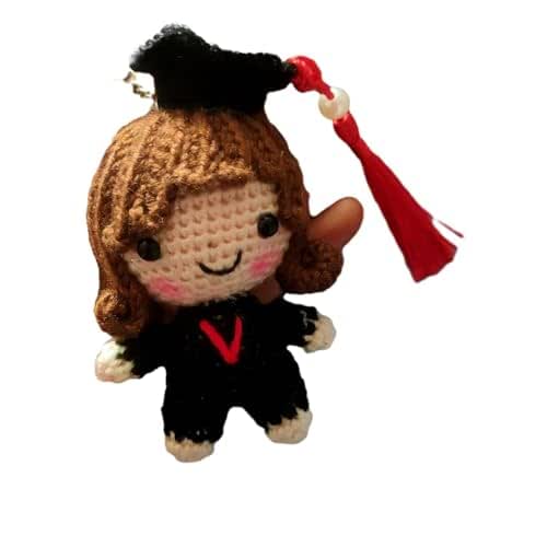 Amazon.com: Crochet Graduation Student with Cap Keychain, Handmade ...