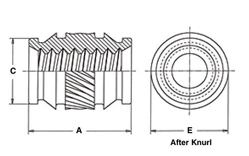 Pem Heat Staking Insert, Symmetrical, Thru-Threaded - Unified, ISB-440 ...