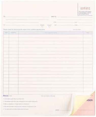 Blueline Invoices 50 Numbered Carbonless Triplicates Bilingual 8-1/2 ...