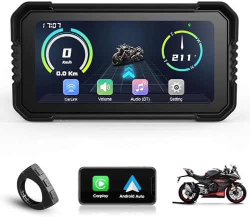 KooDux 6,25 Zoll Motorrad CarPlay Bildschirm, Wireless Motorrad CarPlay ...