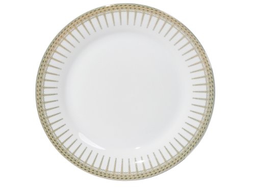 57-Piece Porcelain Dinnerware Set for 8, Gold with Rain Drop Border ...