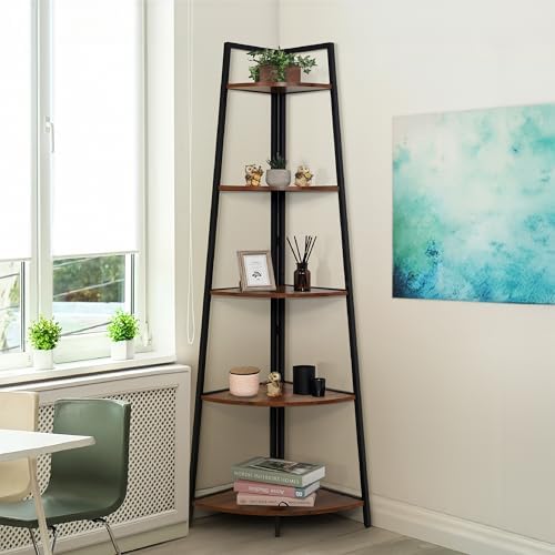 Amazon.com: CAPHAUS Tall Corner Shelf Stand, 5-Tier Display Shelves ...
