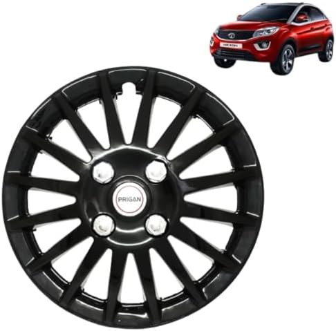 PRIGAN Nexon Black Wheel Cover 16" for TATA Nexon (Set of 4 Pcs) (Press ...