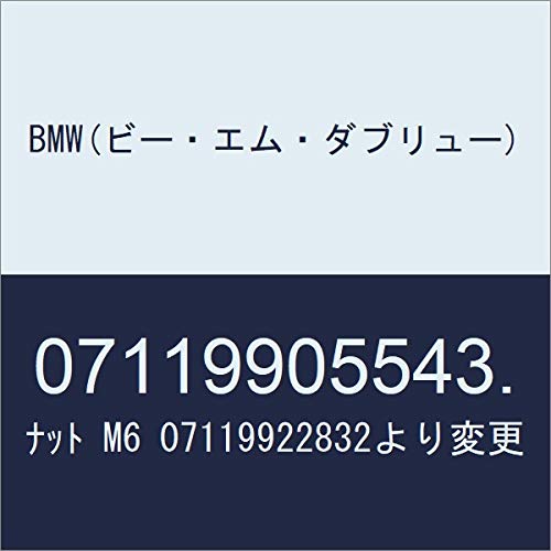 Amazon.co.jp: BMW(ビー・エム・ダブリュー) ナット M6 07119922832より変更 07119905543. : 産業 ...