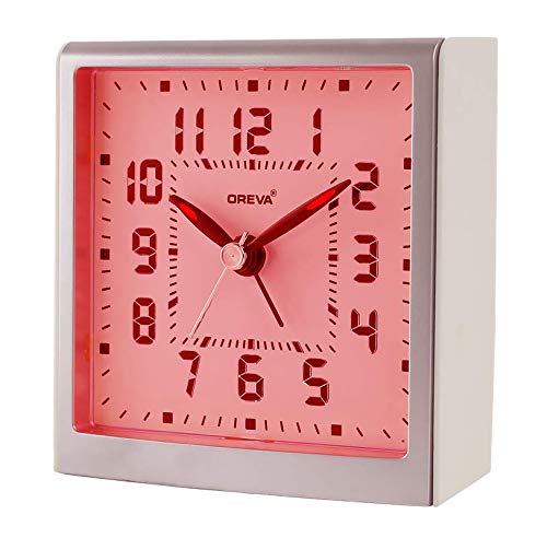Buy OREVA Alarm Table Clock with LED and 4 Step Buzzer Sound (Pink Body Red LED, 9.5 cm x 5.0 cm ...
