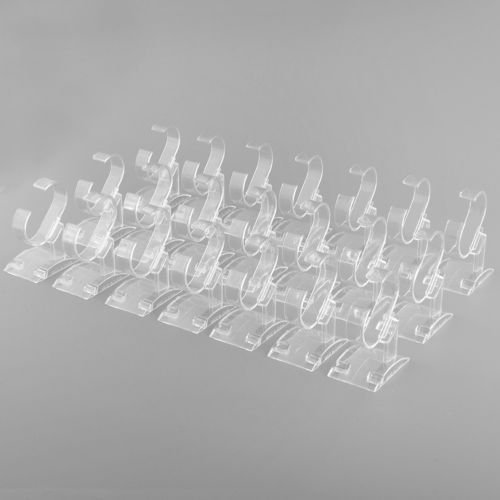 20PCS Shop Clear Plastic Watch Bracelet Display Stand Holder Showcase ...