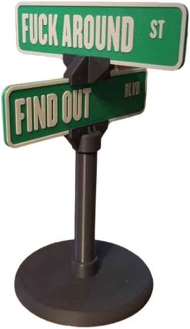 Amazon.com: Fuck Around/Find Out Street Sign Desk Decoration | Funny ...