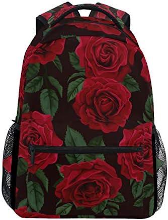 Amazon.com: ALAZA Red Rose Flower Floral Large Backpack for Women Girls ...