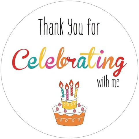 Amazon.com: Thank You for Celebrating with Me Stickers 2 Inch Thank You ...