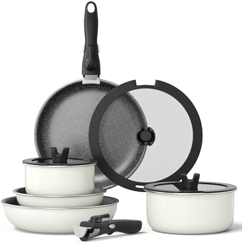 Amazon.com: CAROTE 11pcs Pots and Pans Set, Nonstick Cookware Set Detachable Handle, Induction ...