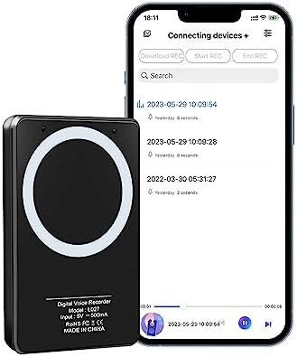 Magnetic 64GB Digital Voice Recorder, Magnetic Phone Call Recorder with ...