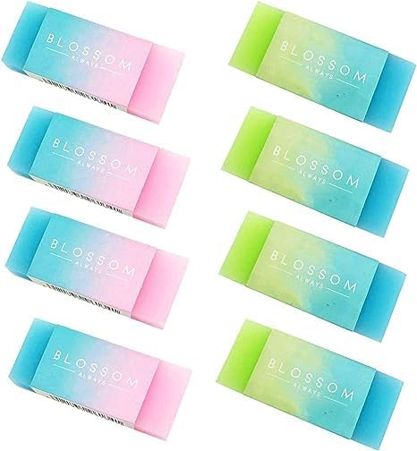 Amazon.com : 8 Pcs Pencil Erasers Set, Colored Cube Erasers Cute ...