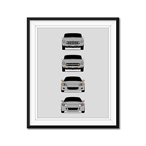Amazon.com: Honda S2000 Generations Inspired Car Poster - Handmade ...