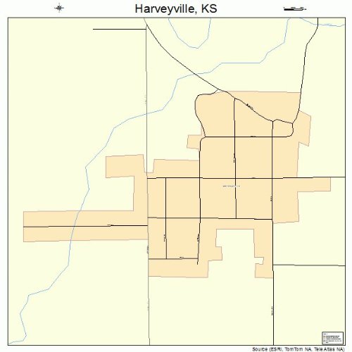 Amazon.com : Large Street & Road Map of Harveyville, Kansas KS ...