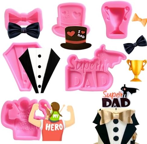Amazon.com: Doumeny 6pcs I love Dad Fondant Molds, Super Dad Silicone ...