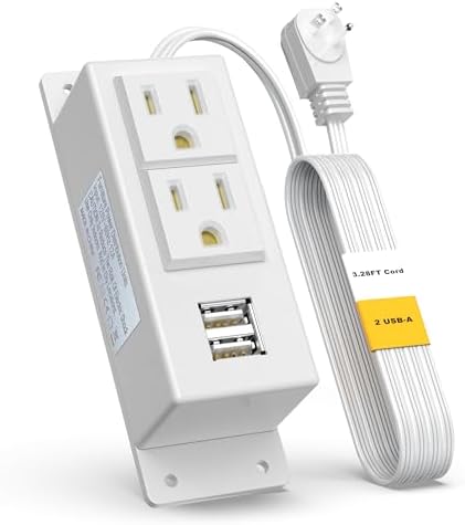 Amazon.com: Kungfuking Surge Protector Power Strip Flat Plug Desk Power ...