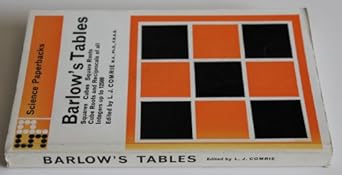 Barlow's tables of squares, cubes, square... by Peter Barlow