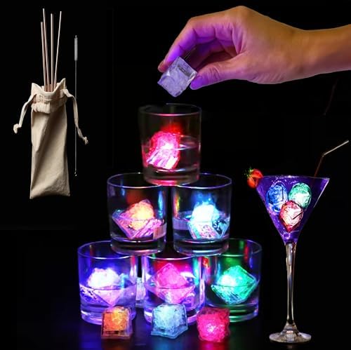 Amazon.com: Maylai 12PCS Waterproof LED Light Up Ice Cubes for Drinks ...