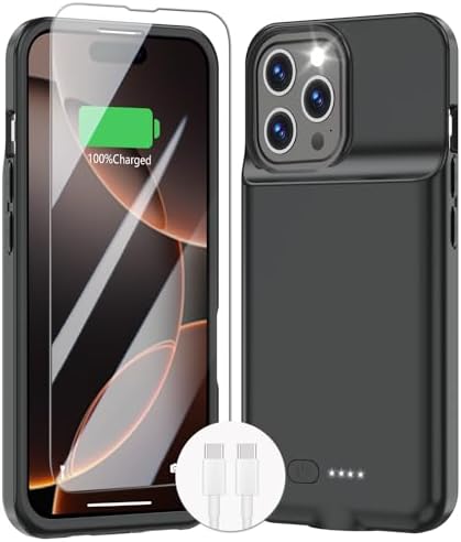 Amazon.com: GIN FOXI Battery Case for iPhone 16 Pro Max, 15W Fast Charging Case Charger 8500mAh ...