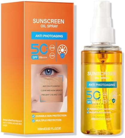 Amazon.com: DAMUSI Sunscreen Oil Body Sunscreen Spray Spf 50 Glow ...