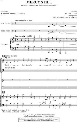 Mercy Still - SATB/opt. Violin/Cello - SATB/VLN/CLO - Sheet Music ...