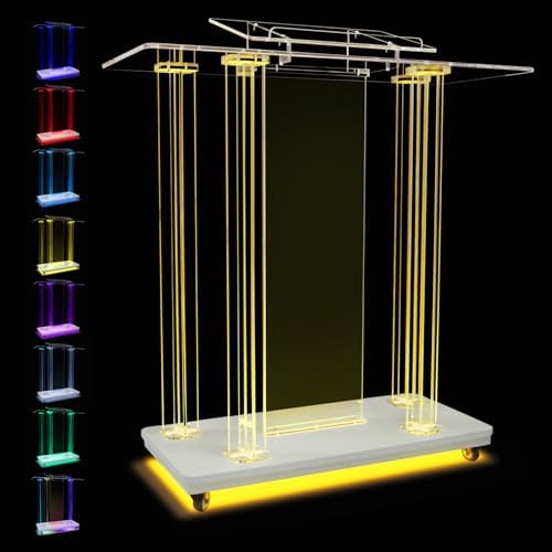 Amazon.com : Cutora Acrylic Pulpits for Church with LED Lights 46" Tall ...