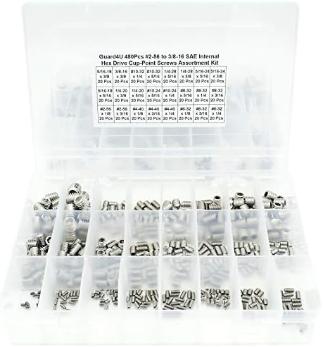 Amazon.com: Fine Thread Set Screw Assortment Kit (1/4" - 1/2 ...