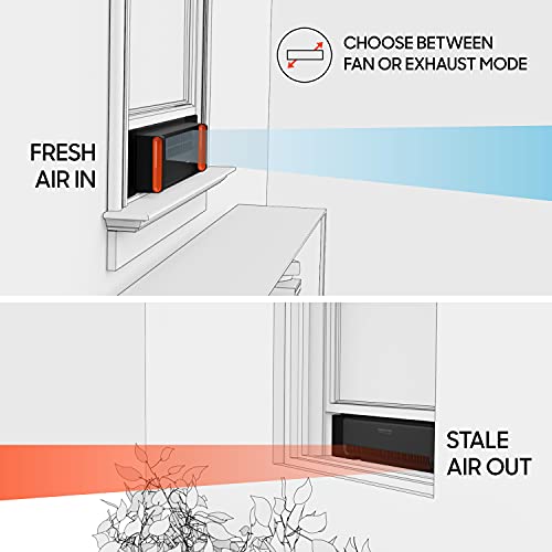Sharper Image PORTAL Window Fan with 3 Speeds, Reversible Exhaust Mode ...
