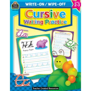 Teacher Created Resources Cursive Writing Practice Write-On Wipe-Off ...