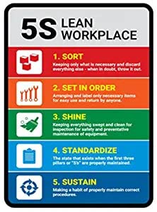 Buy 5S Lean Workplace Sign PVC Waterproof Metallic Matte Finishing ...
