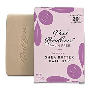 Amazon.com : Peet Brothers | Shea Butter Bar Soap | Always Palm Oil-Free | 5 oz | Lavender ...