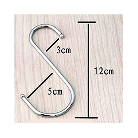 10-Pack Larger Round S Shaped Hooks in Polished Stainless Steel Metal ...
