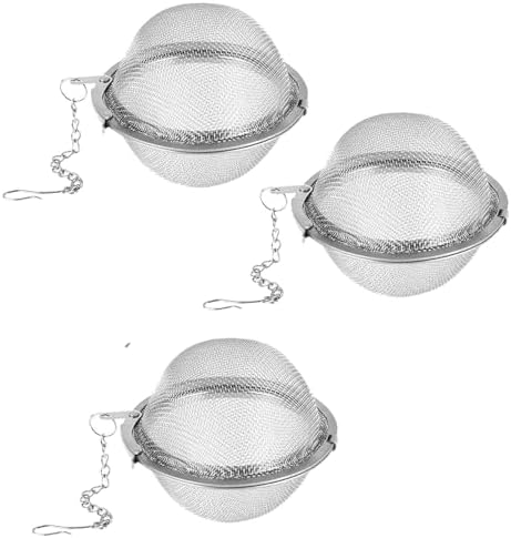 3 Pack Mesh Snap Ball Tea Strainer with Handle for Loose Leaf Tea and ...