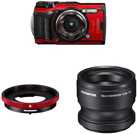 Amazon.com : Bundle of OM System Olympus TG-6 Red Underwater camera ...