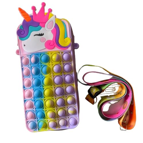 KidsZeeNie® Unicorn Pop It Pouch for Girls | Sensory Silicone 2 in 1 ...