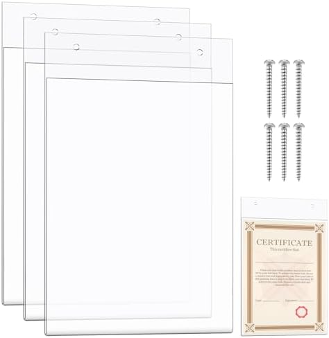 Amazon.com : Fullhawl 3 Pack 8.5x14 Acrylic Wall Mount Sign Holder ...