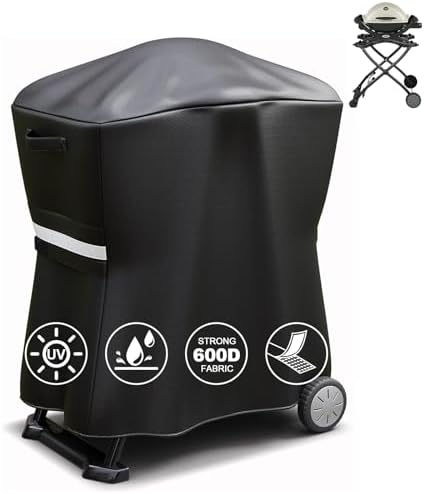 Amazon.com : Comnova Grill Cover for Weber Q Series Grill on Cart ...