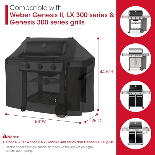 Unicook 58 Inch Grill Cover for Weber Genesis II, Genesis II LX 300 ...