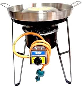 Comal Convex 53,3 cm con quemador Set Heavy Duty metal automático Gas ...